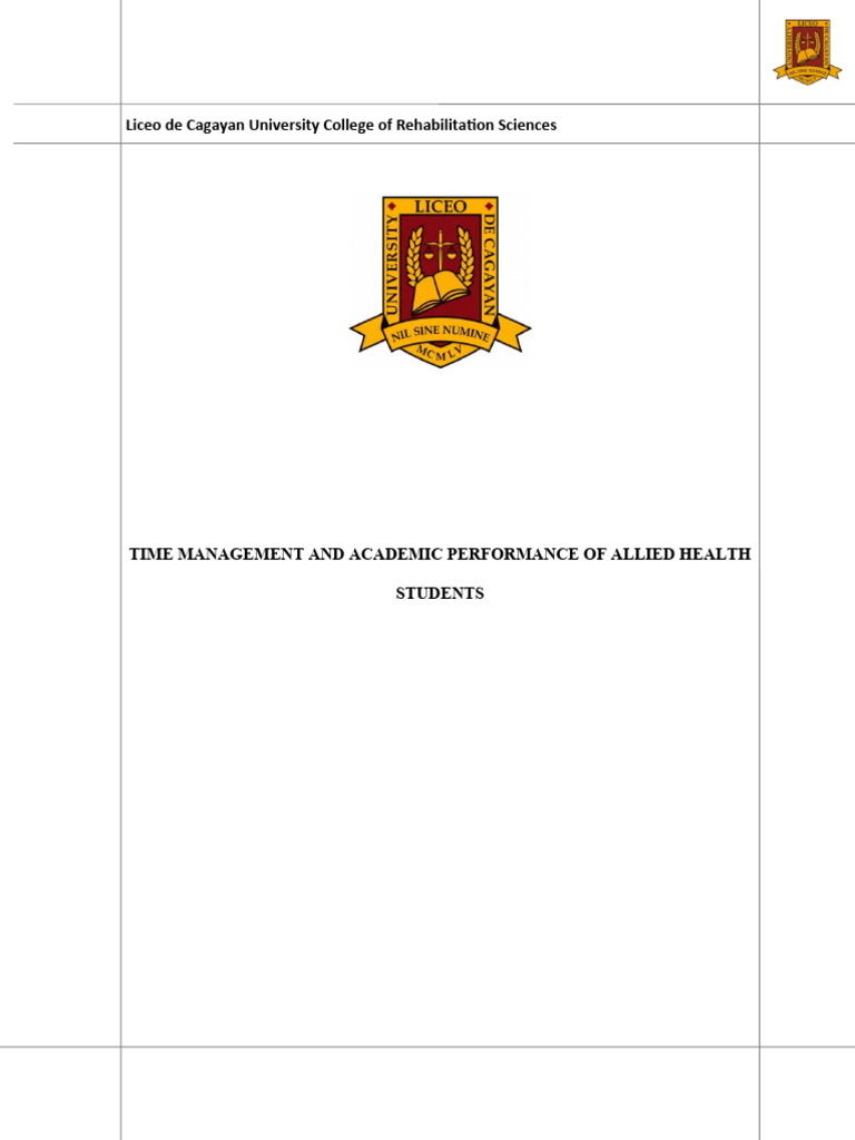 Revised Time Management and Academic Performance Fabiana | PDF | Survey ...