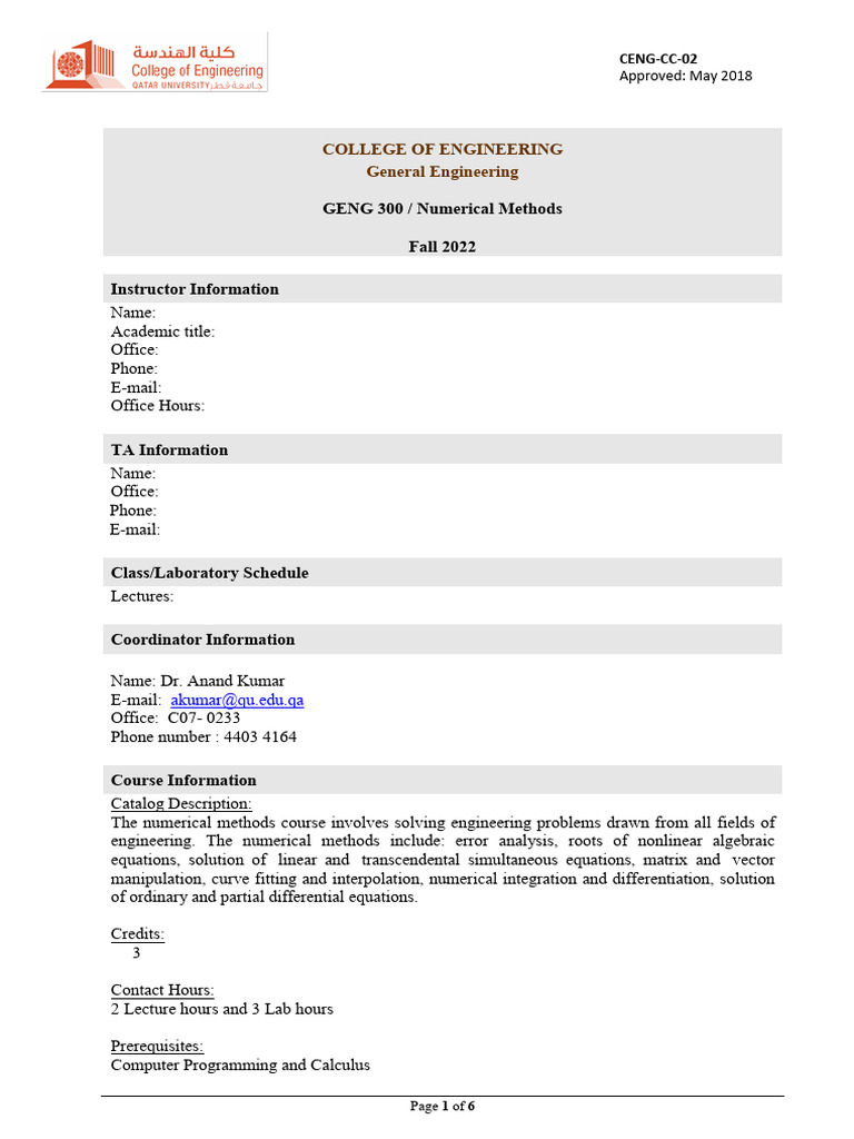 Numerical Methods for Engineers | PDF | Numerical Analysis | Equations