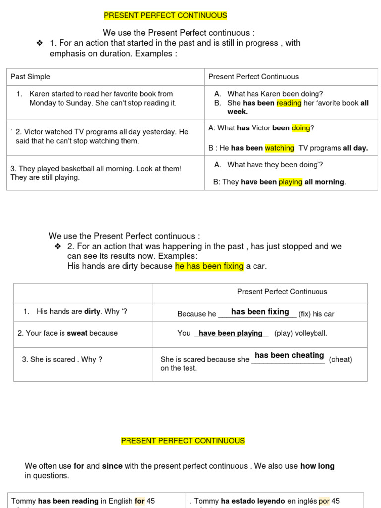 L2.M3.B1. 23-24. Present Perfect Vs Pres. Perf. Cont | PDF | Linguistic Typology | Language Families