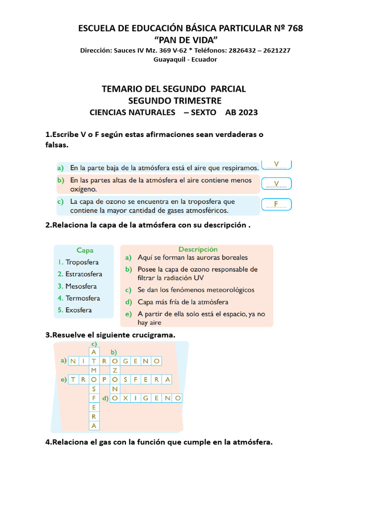 Temario P2T2 6 | PDF | Atmósfera | Tierra