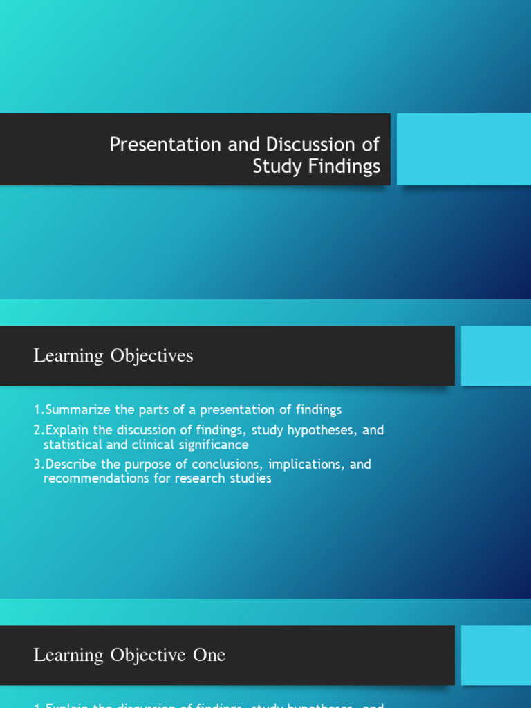 Presenting and Discussing Study Findings | PDF | Statistics | Academic ...