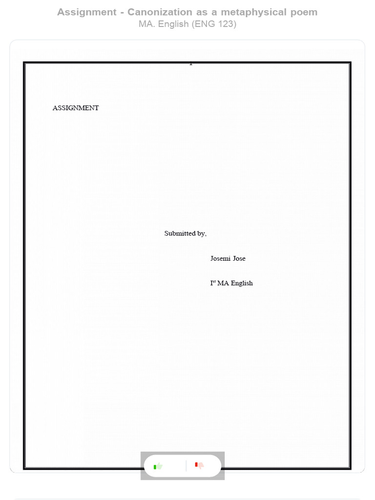 Assignment Canonization As A Metaphysical Poem - Compress | PDF | Poetry