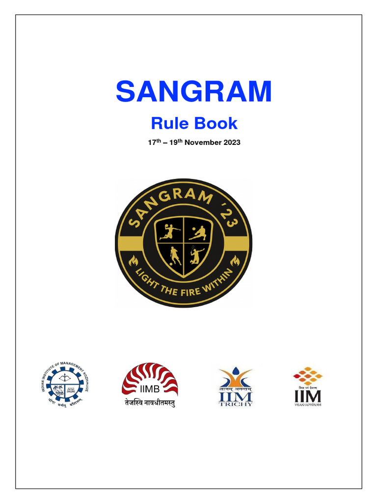 Sangram 2023 Rule Book for Sports Events | PDF | Association Football | Sports