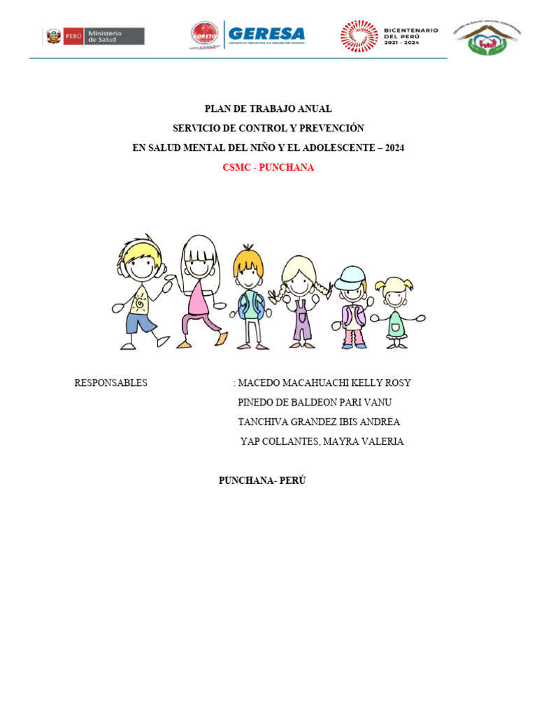 Plan Anual Nna 2024 | PDF | Salud mental | Abuso infantil