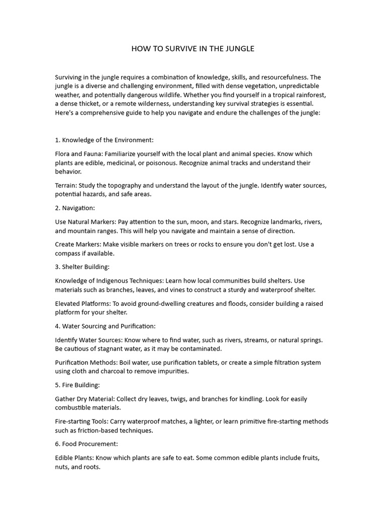 How To Survive in The Jungle 3 | PDF | Water | Jungle