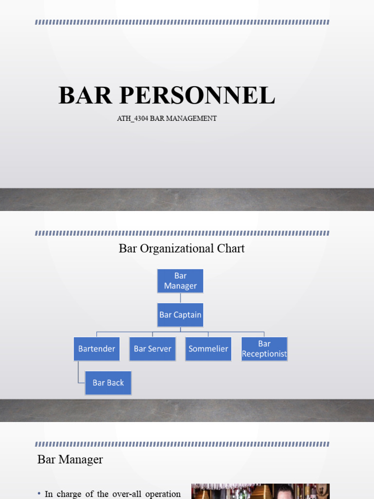 Bar Personnel Roles and Responsibilities | PDF