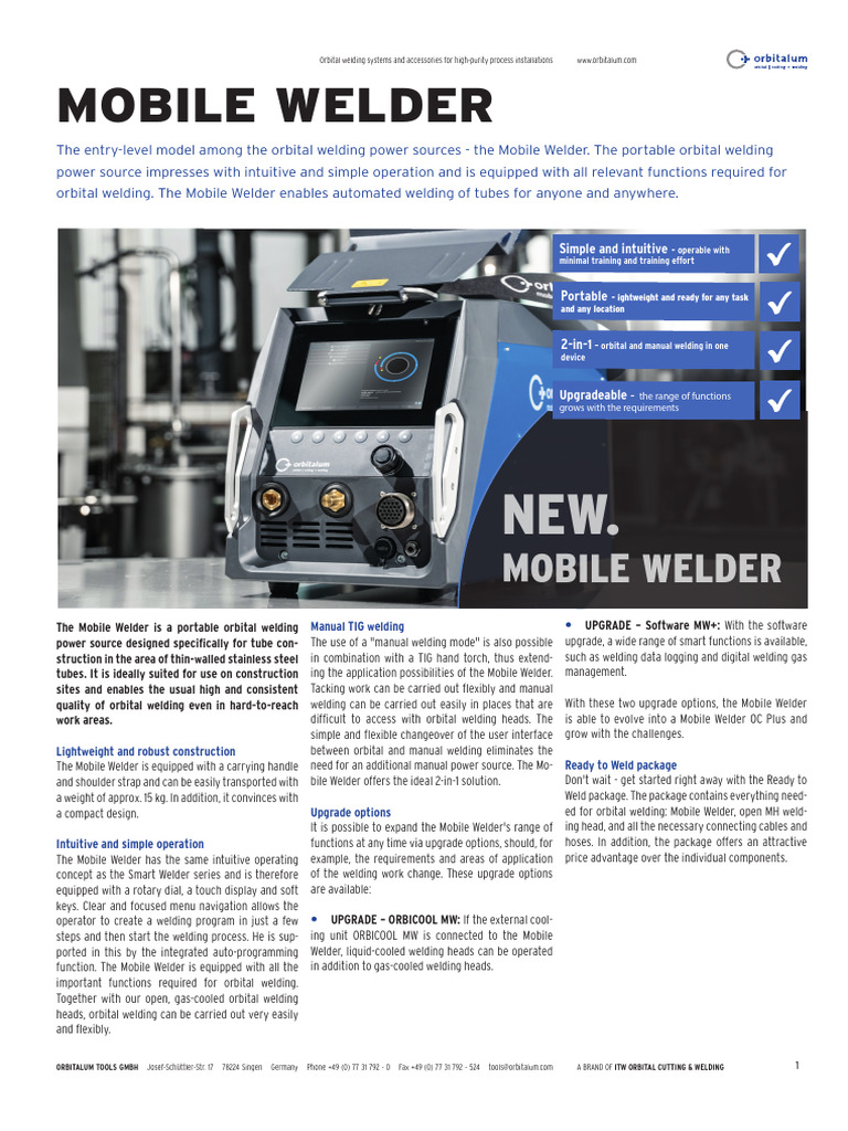 OW - Pds - Mobile Welder - EN | PDF | Welding | Construction