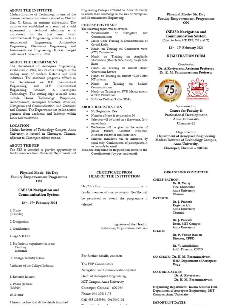 Aero 2024 FEP BROCHURE | Download Free PDF | Engineering | Electronic Engineering