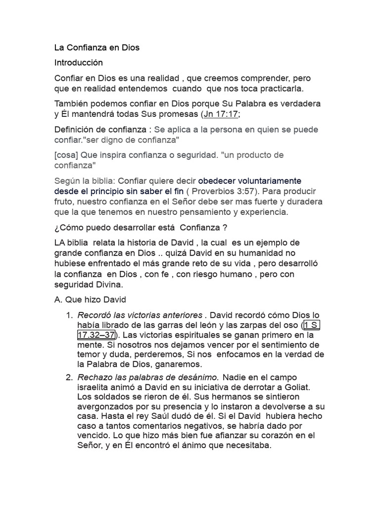 Confisnza en Dils | PDF | David | Dios