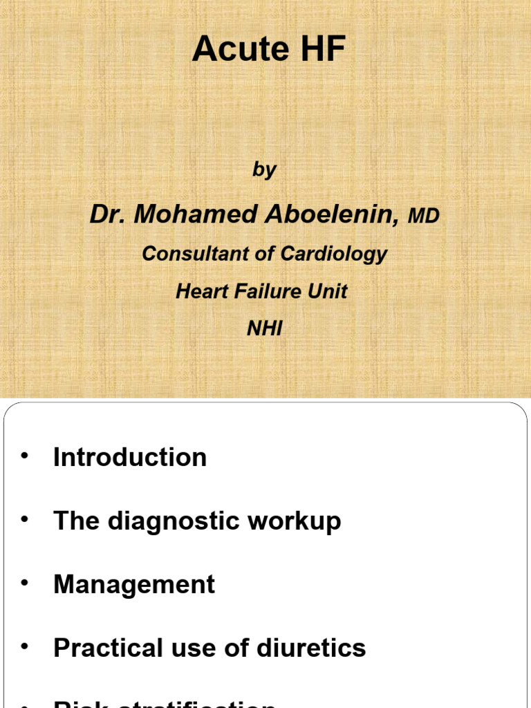 Acute HF | PDF | Heart Failure | Cardiovascular System