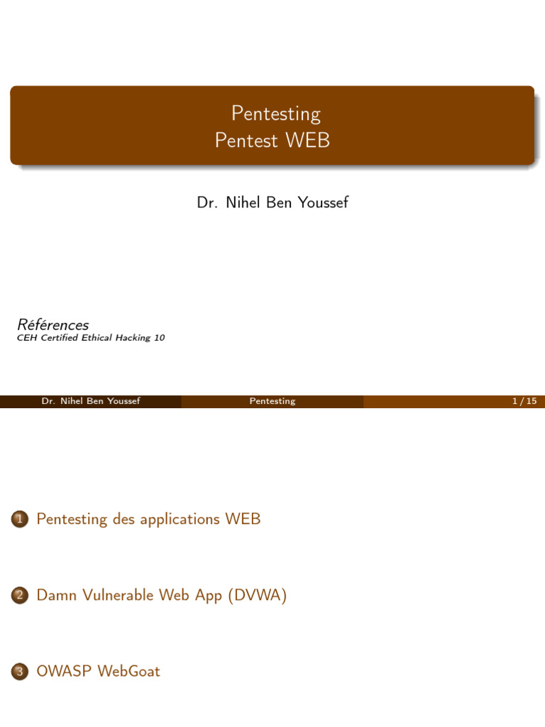 Pentesting des applications WEB avec DVWA | PDF | Développement de ...