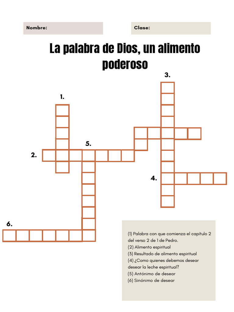 Los Pasatiempos Crucigrama Ficha de Ejercicios Marrón Y Rojo ...