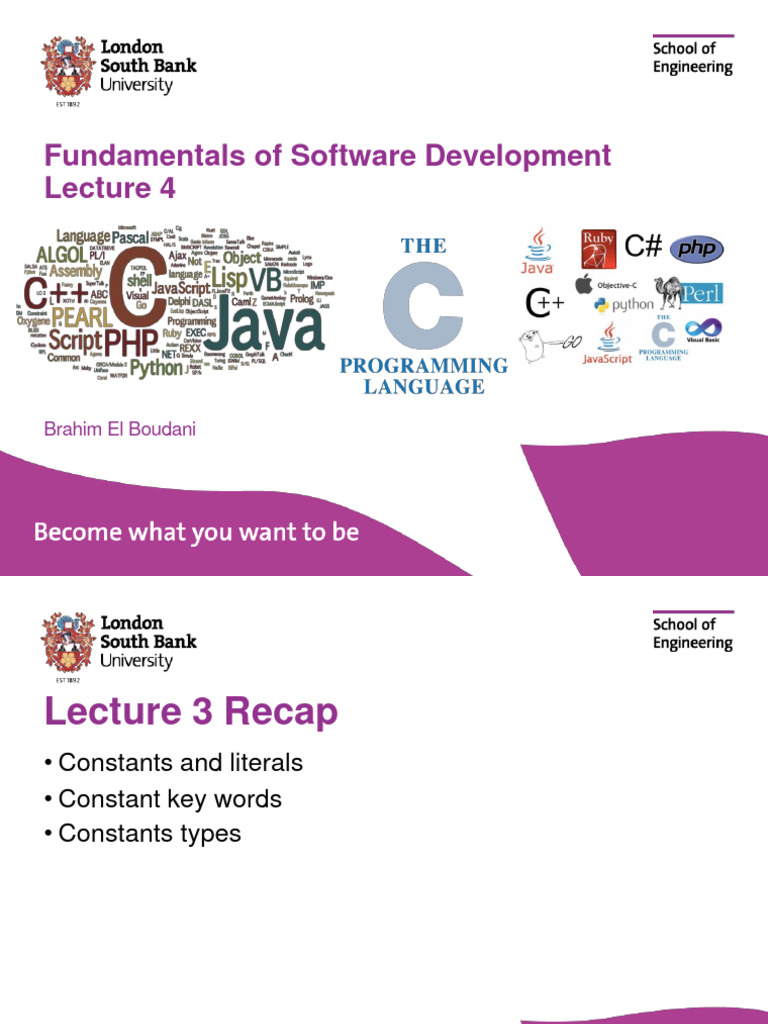 Lecture 4 C Basics Operators Pdf Software Engineering Software Development