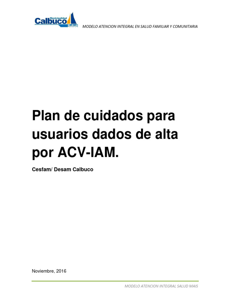 Plan Acv Iam | PDF | Carrera | Aterosclerosis