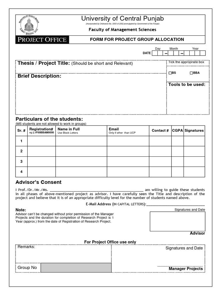 Project - Group Allocation | PDF