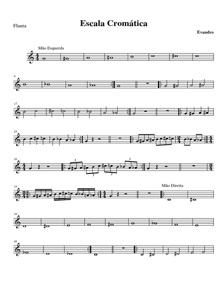 Escala Cromática-Flauta | PDF