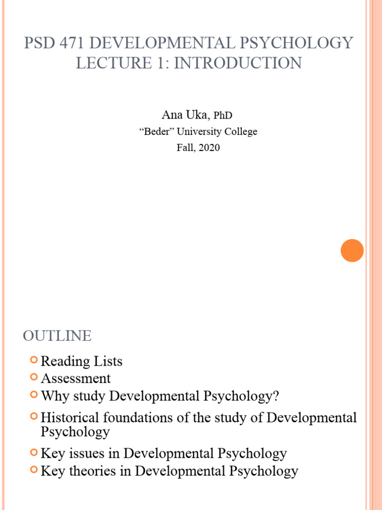 Developmental Psychology - Introduction To Developmental Psychology - Lecture 1 | PDF ...