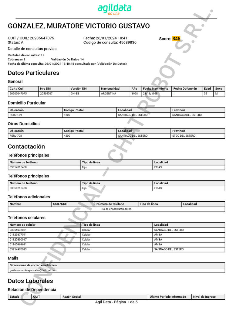 T S.R.L.: Gonzalez, Muratore Victorio Gustavo | PDF | Gobierno ...