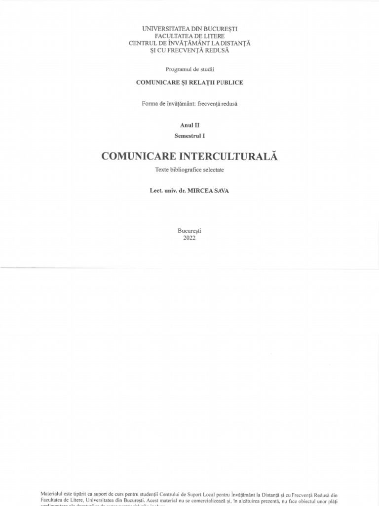 Comunicare Interculturala | PDF