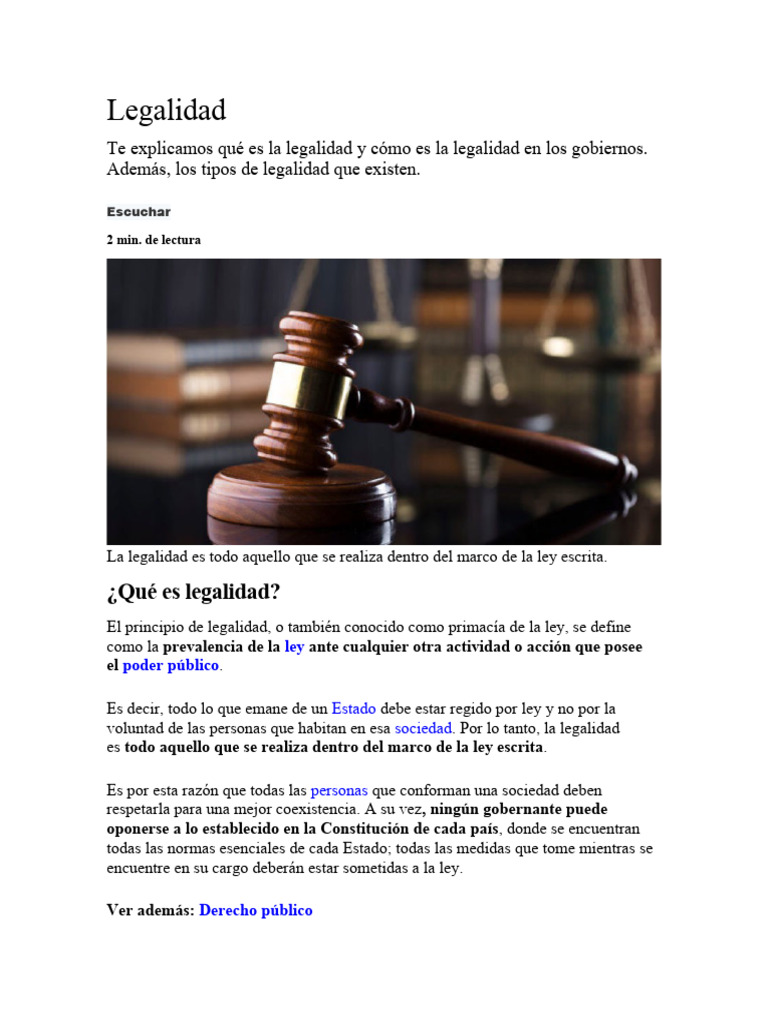 LEGALIDAD | PDF | Gobierno | Ciencias Políticas