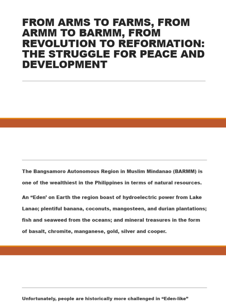 BARMM: Vision for Peace and Growth | PDF | Travel | Science & Mathematics