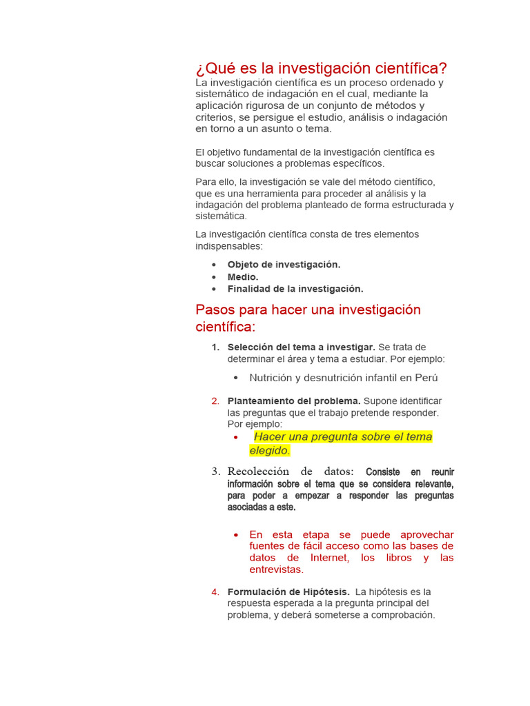 Qué Es La Investigación Científica - Biología | PDF | Método científico ...