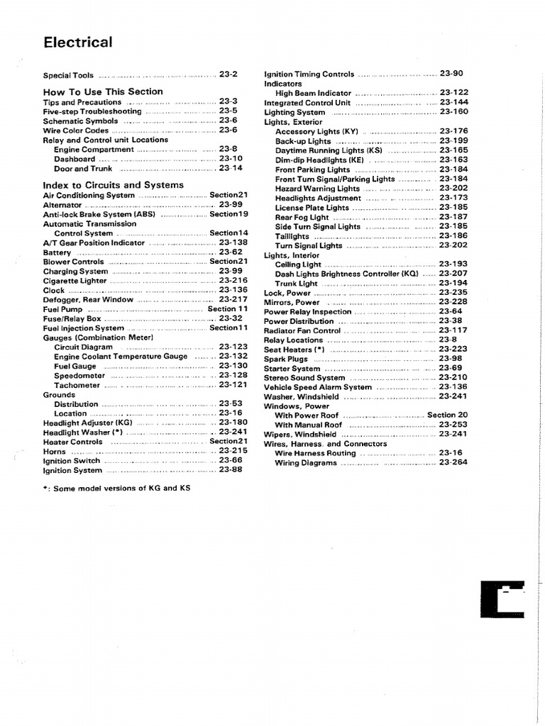 1997 Honda Civic del Sol Wiring Diagrams | PDF | Law | Computers