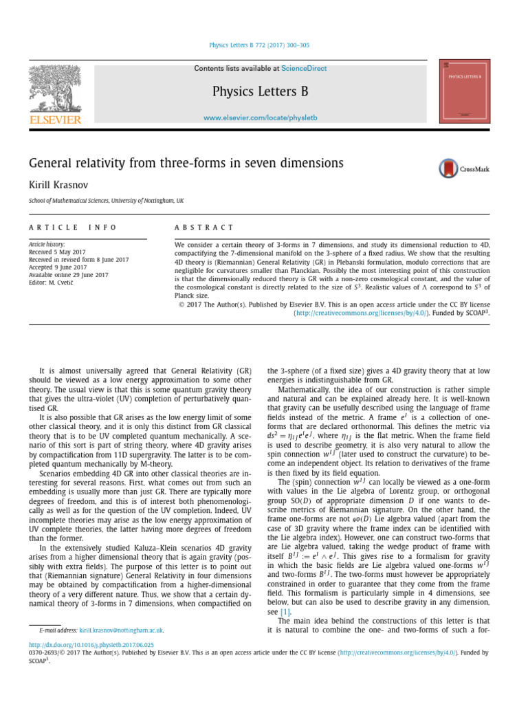 1 s2.0 S0370269317304926 Main | PDF | Differential Form | Dimension