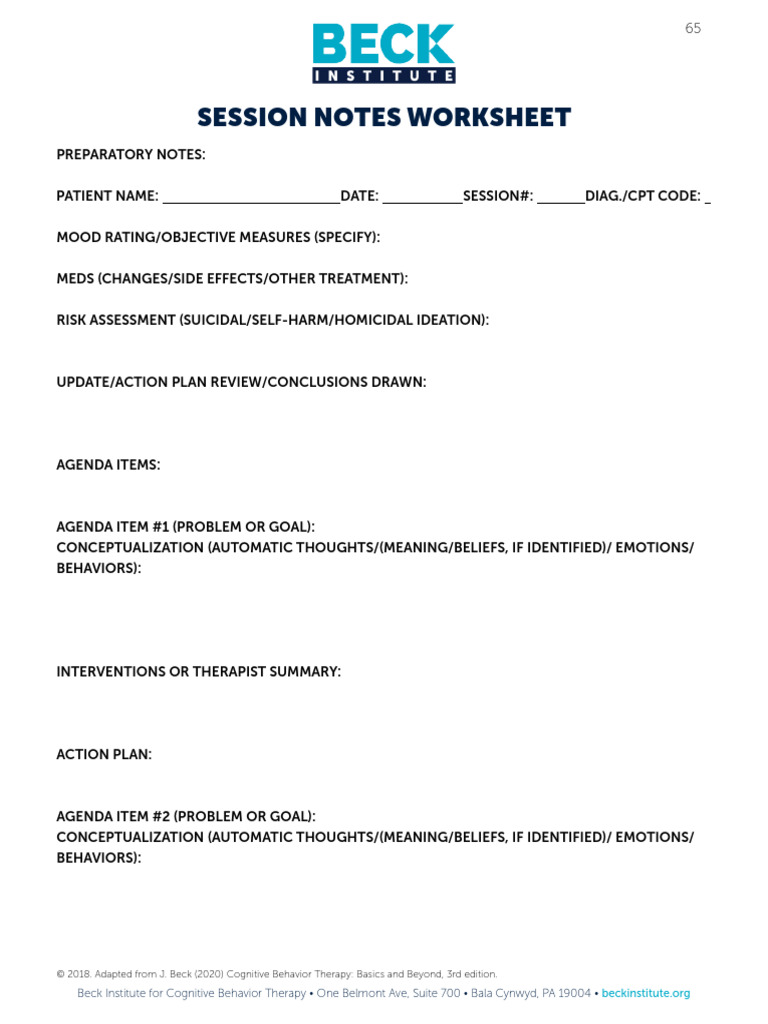 Session Note Format | PDF