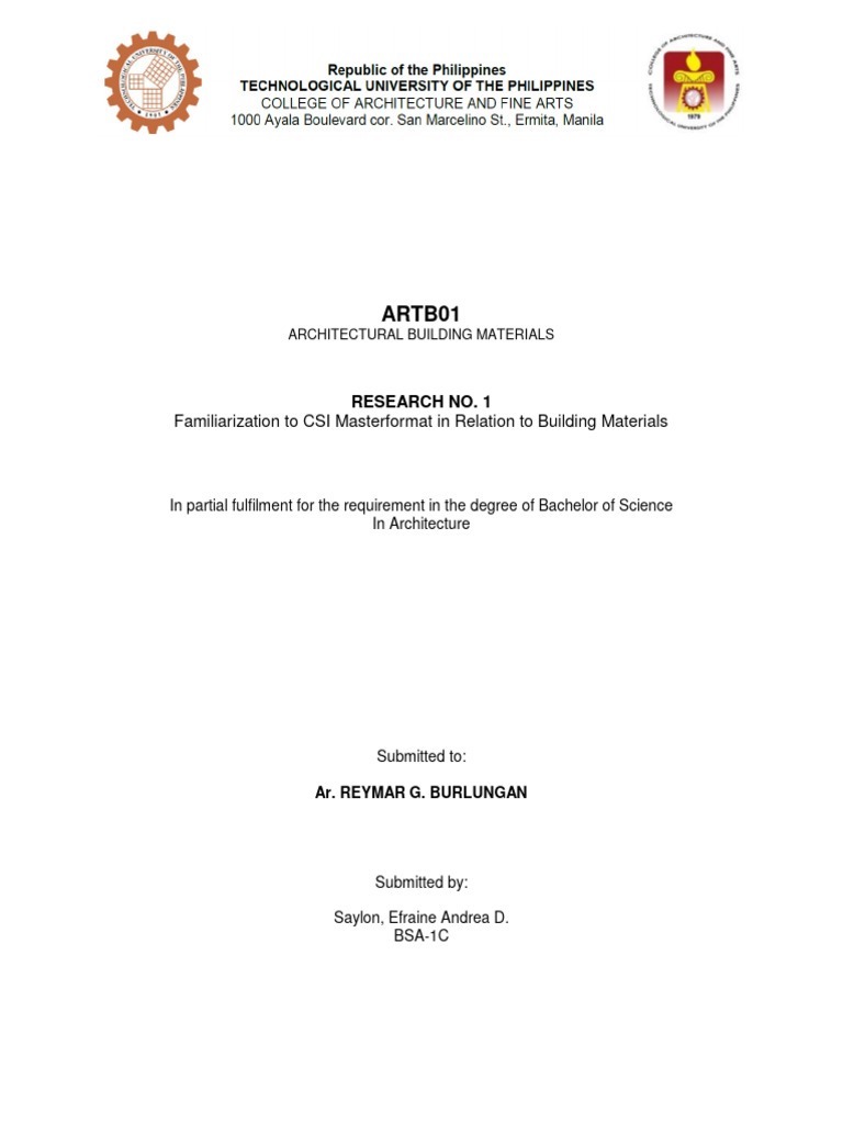 CSI Masterformat Overview for Building Materials | PDF | Concrete | Window