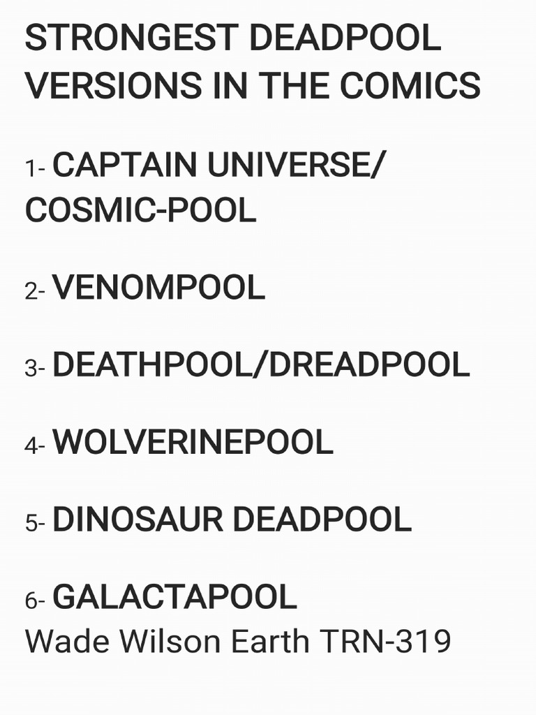 Deadpool Varient Pdf