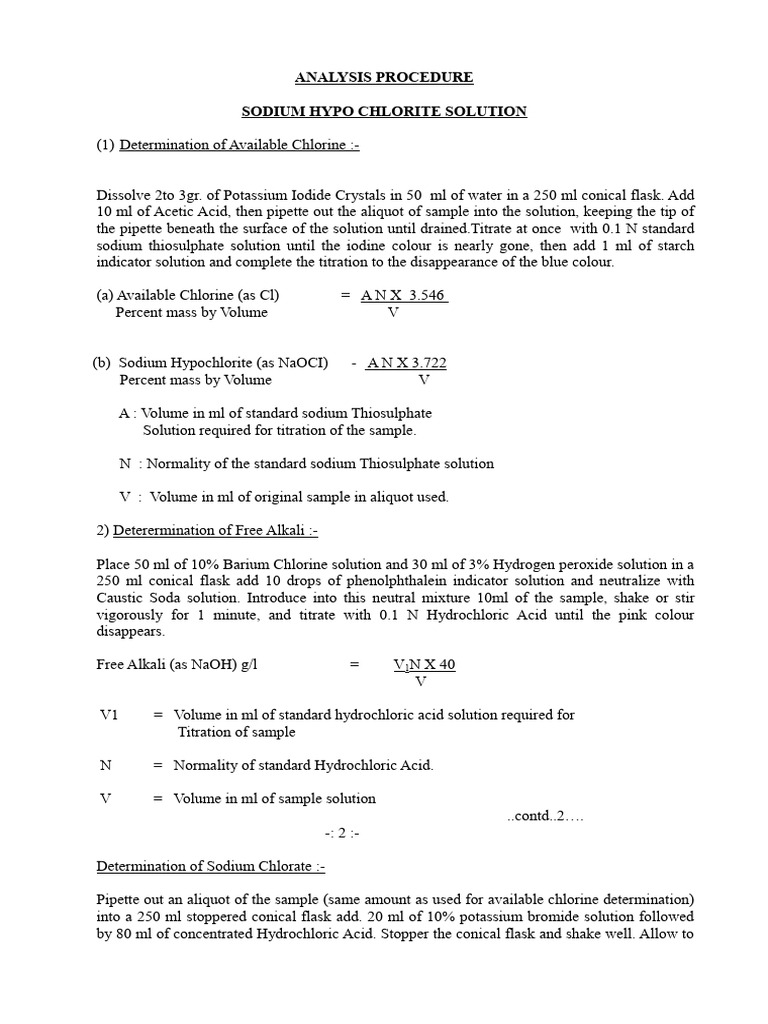 Sodium Hypo | PDF | Sodium Hydroxide | Titration