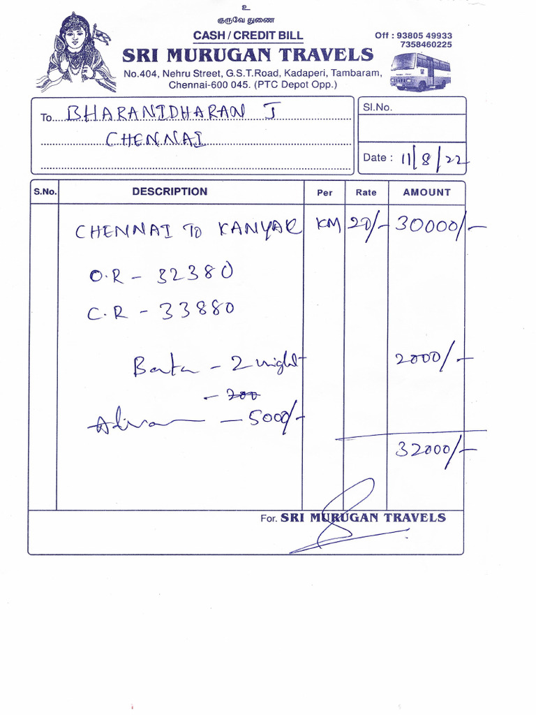 Travel Bill | PDF