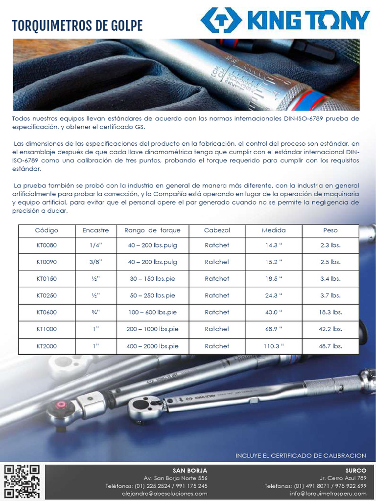 Torquímetros Certificados DIN-ISO-6789 | PDF