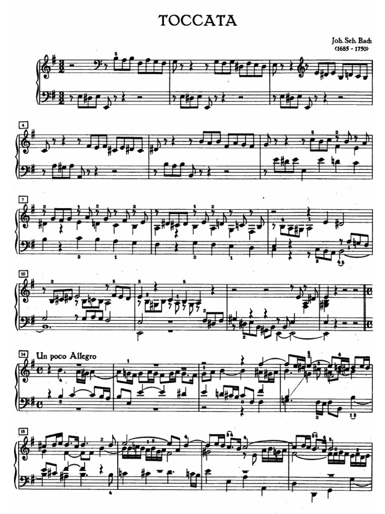 Bach Toccata E Minor | PDF