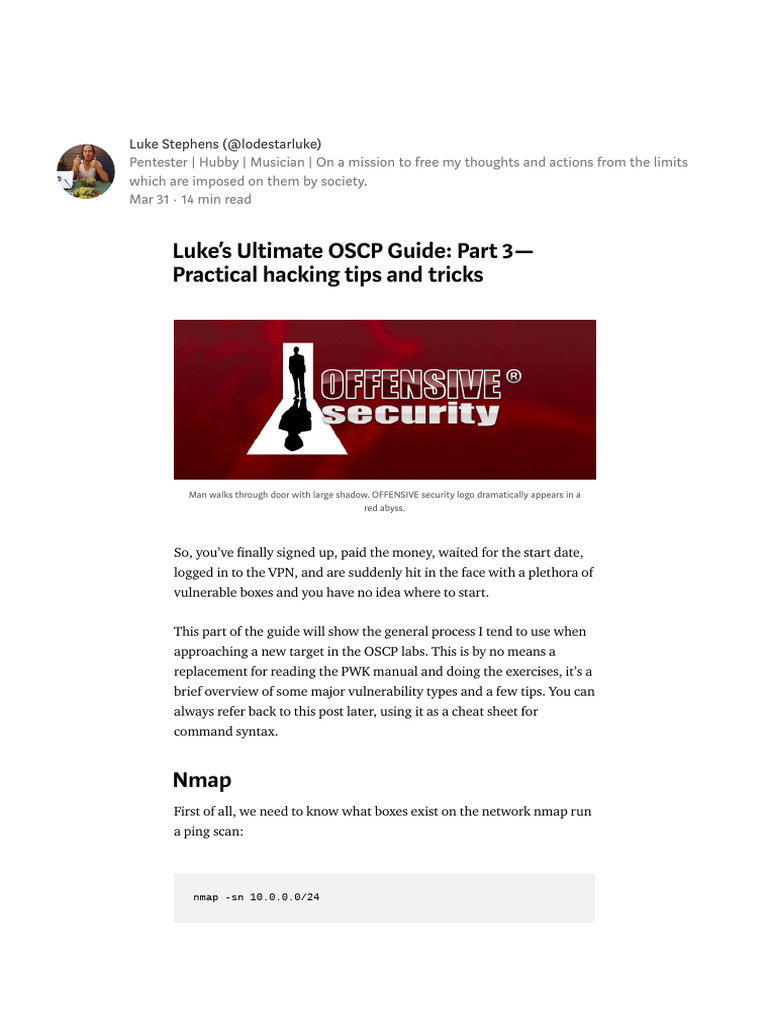 Luke's Ultimate OSCP Guide Part | PDF | File Transfer Protocol | Sudo