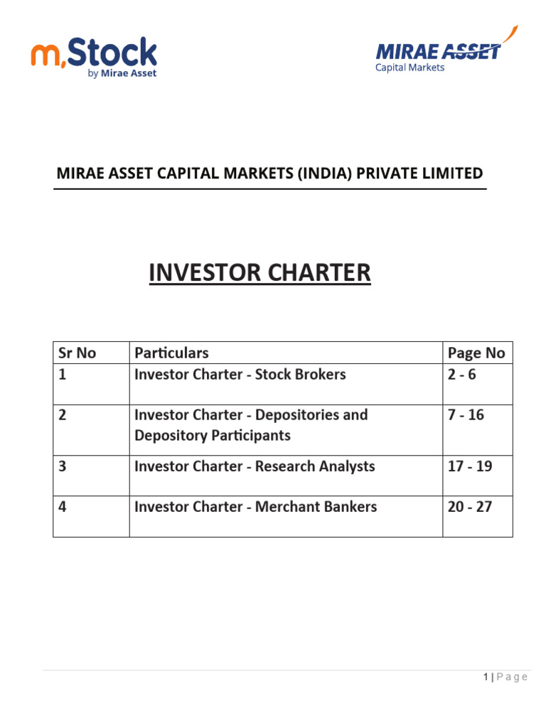 Investor Charter | PDF