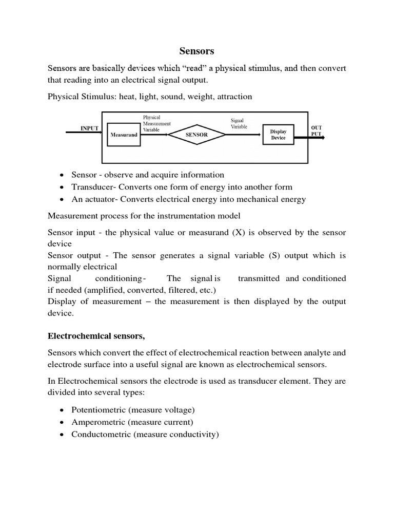 Module 1 | Download Free PDF | Electrochemistry | Sensor