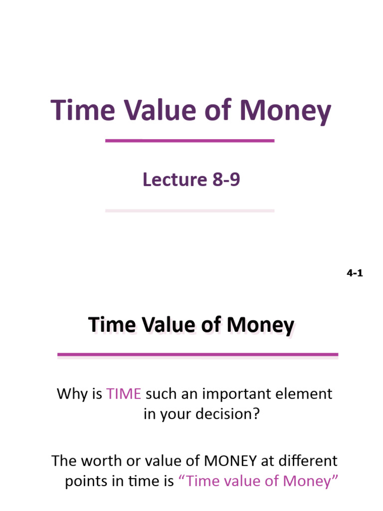 2.lecture TVM | PDF | Present Value | Interest