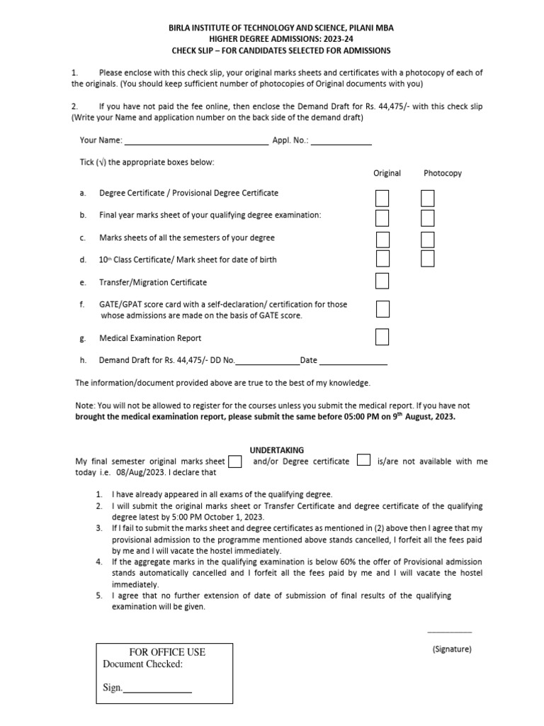 Check Slip | PDF | Academic Degree | Vocational Education