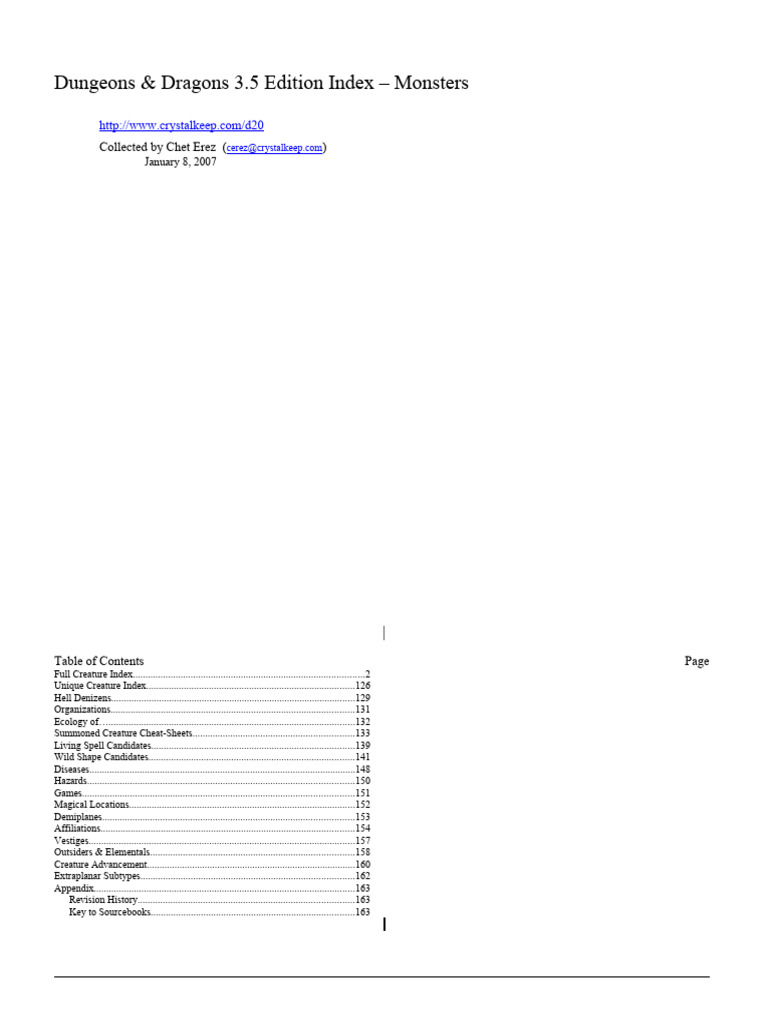 DnD3.5Index Monsters ByType | Download Free PDF | Fantasy | Dragon