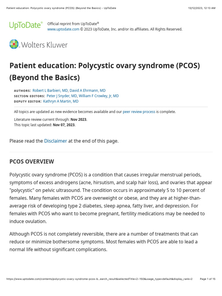 Polycystic Ovary Syndrome PCOS | PDF | Polycystic Ovary Syndrome ...