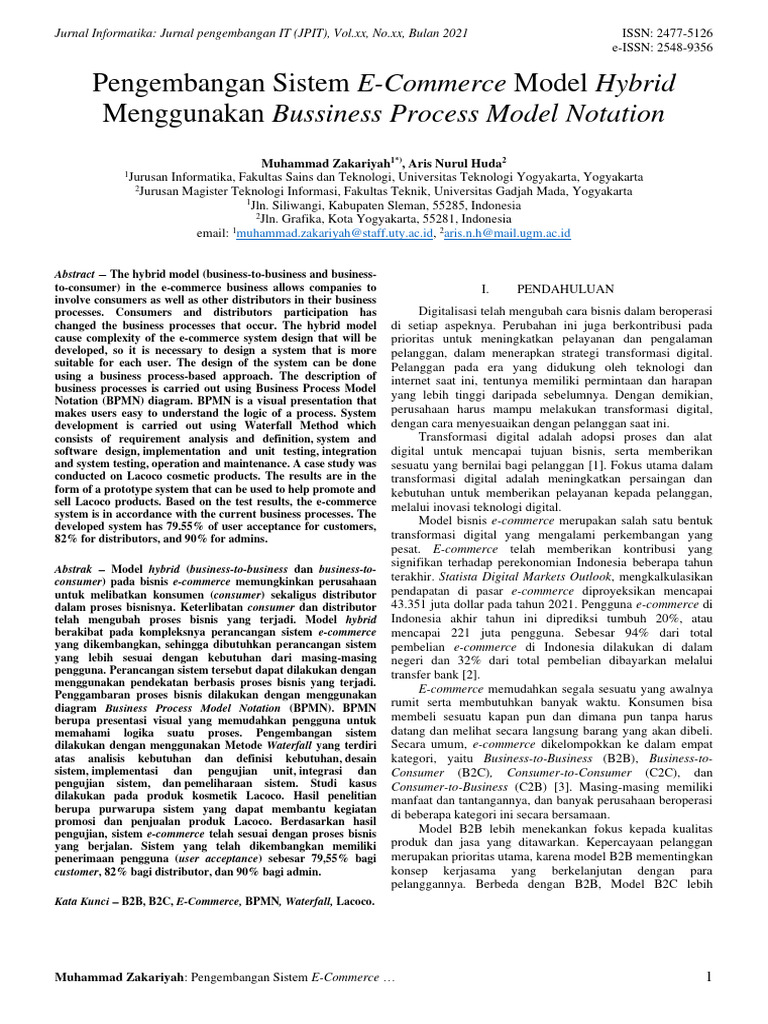 Pengembangan Sistem E-Commerce Model Hybrid Menggunakan Bussiness ...