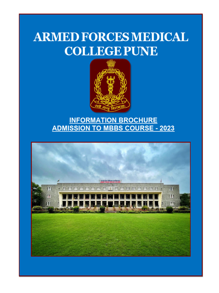 Updated Information Brochure For MBBS 2023 Admission in AFMC Pune ...