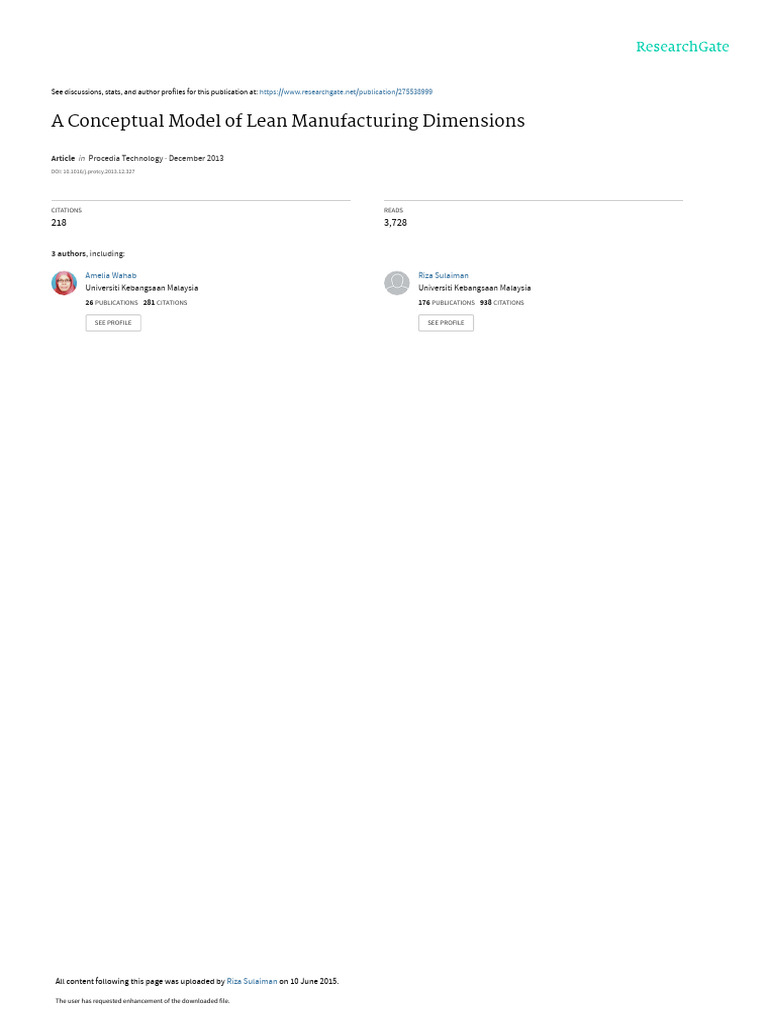 Lean Manufacturing Model Study | PDF | Lean Manufacturing | Production ...