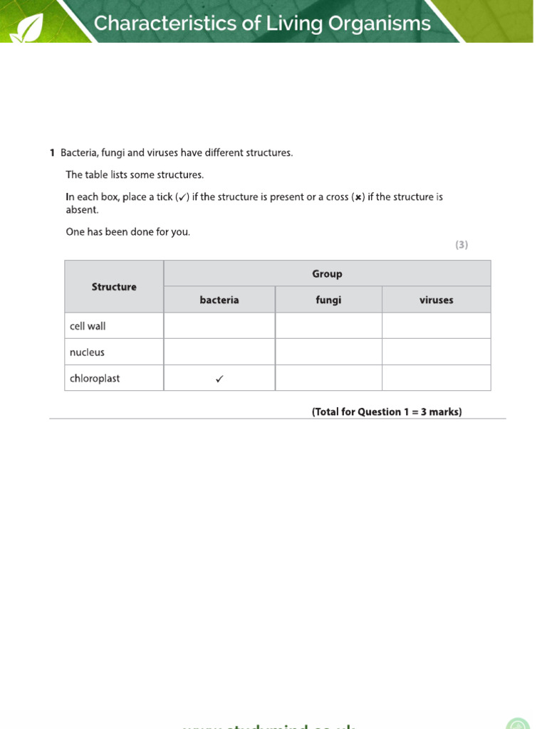 Characteristics of Living Organisms | PDF
