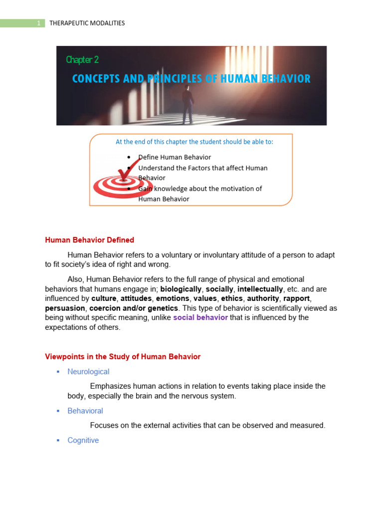 Chapter 2 - Concepts and Principles of Human Behavior | PDF