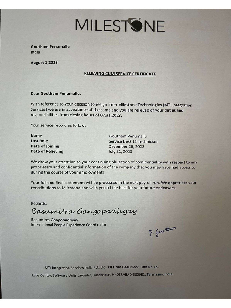 Milestone Reliving Signed | PDF