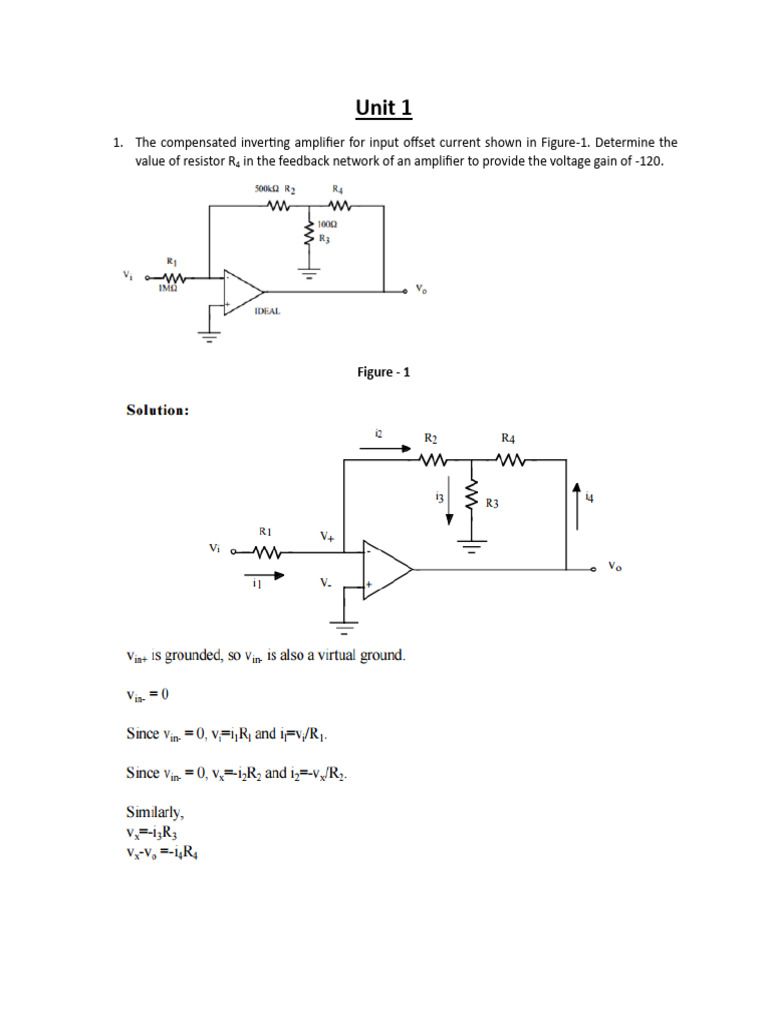 Practice Questions Unit 1,2 and 3 | PDF | Operational Amplifier | Amplifier