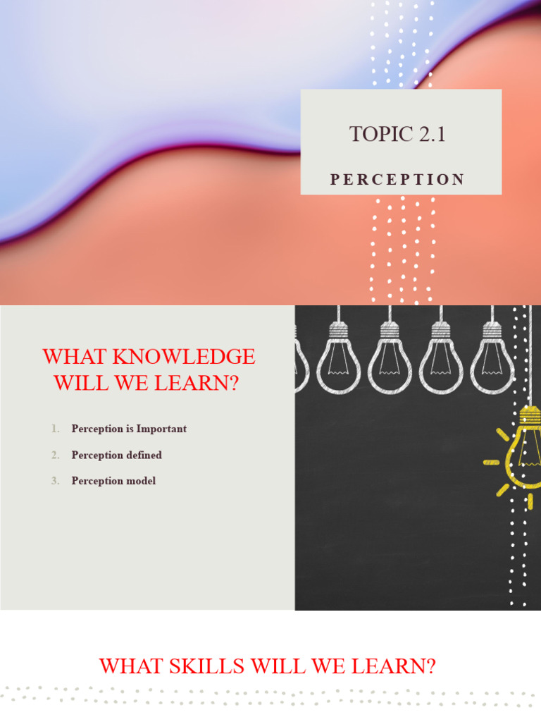 BC - Topic 2.1 - (Cheesebro Ch2) | PDF | Perception | Knowledge